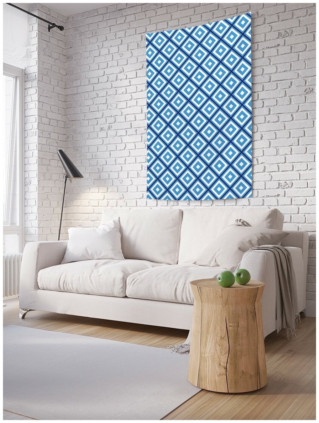 Фотопанно на стену тканевый вертикальный 150х200 "Классика ромба в ромбе" , JoyArty