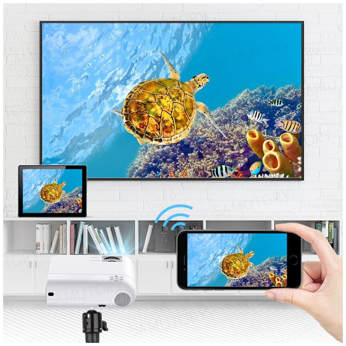 Купить ThundeaL TD60 Мини-проектор HD 1280 x 720P LED Wi-Fi ...