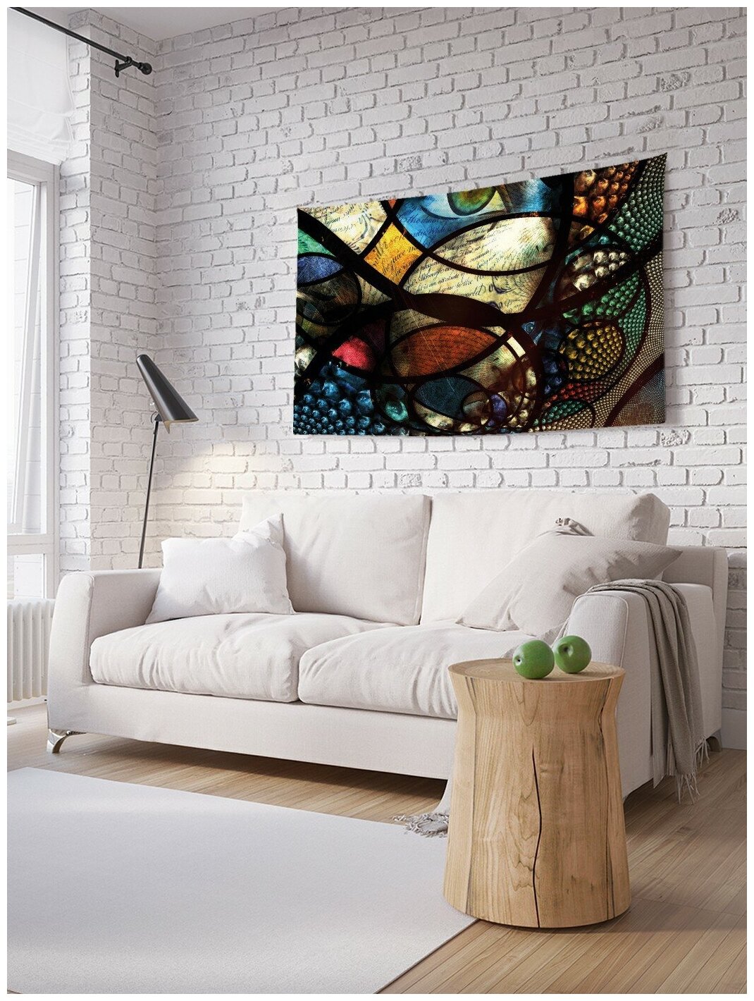 Горизонтальное фотопанно JoyArty на стену "Красочный витраж", 150x200 см