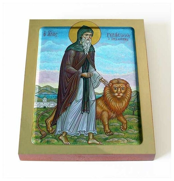 Преподобный Герасим Иорданский, икона на доске 8*10 см