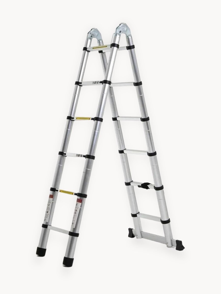 Стремянка. Лестница телескопическая WORKY 2,4м/4,8м 6/12 ступеней