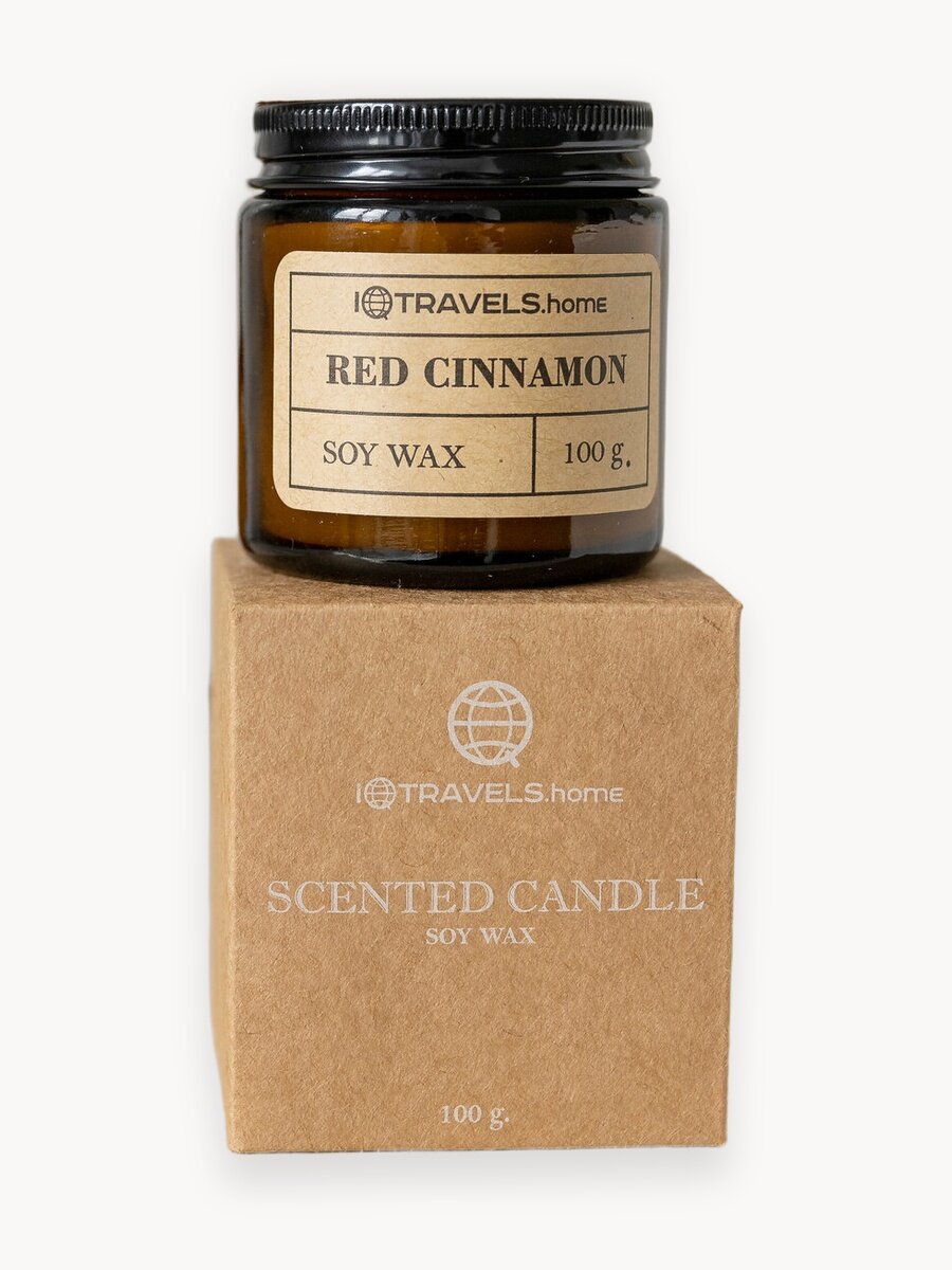 Ароматическая свеча IQTRAVELS, "Булочка с корицей", 120мл, время горения 30 ч