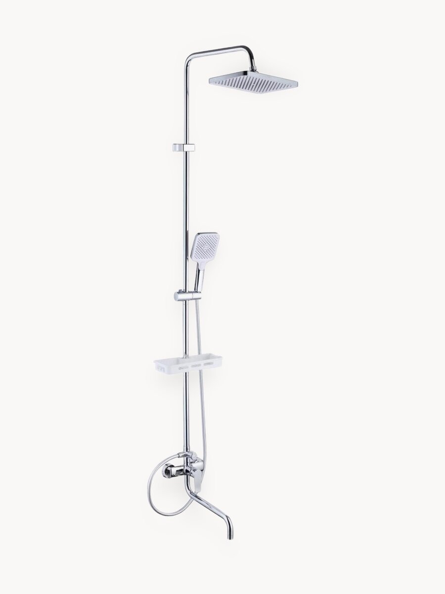 Душевая система с тропическим душем смеситель для ванны латунь хром 160см