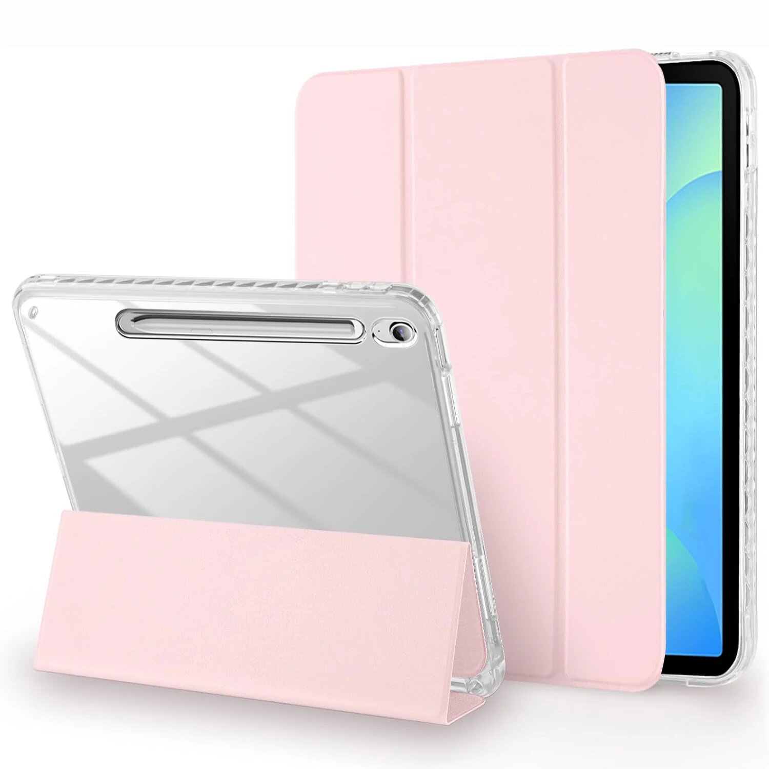 Прозрачный чехол для Samsung Galaxy Tab S10 FE Lite QIJUN Tab S10 Lite, TM-YKL Pink