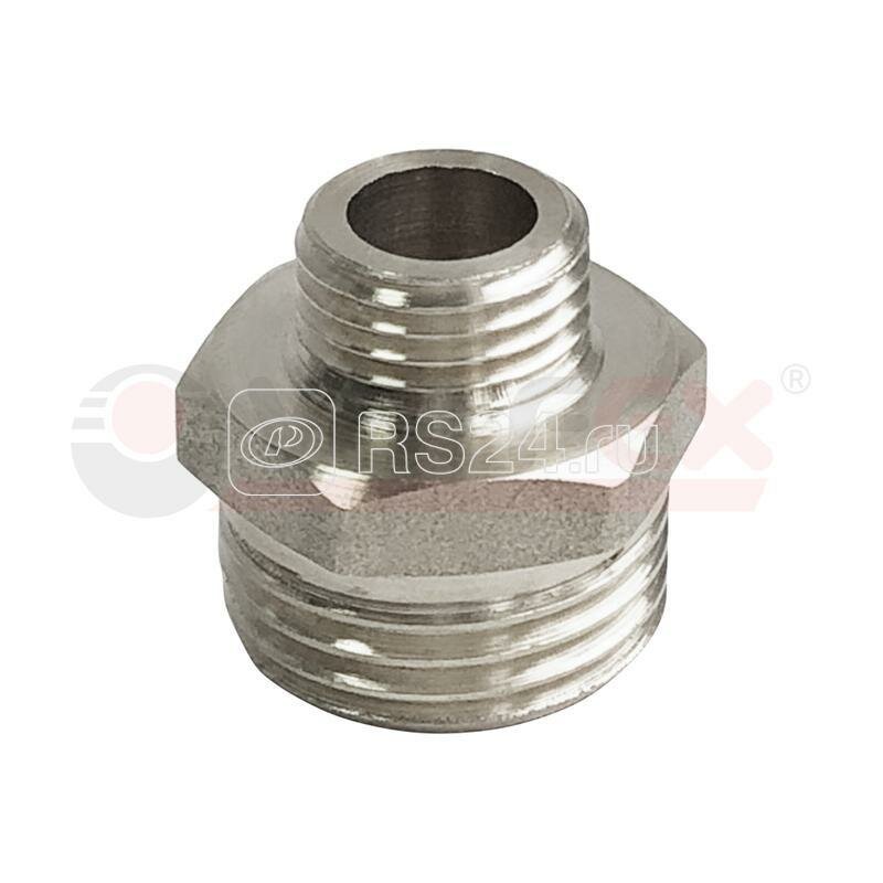 Ниппель никелированный переходной НР 1 1/2дюйм-НР 1дюйм (50/5) VALFEX VF.580. N.112.100