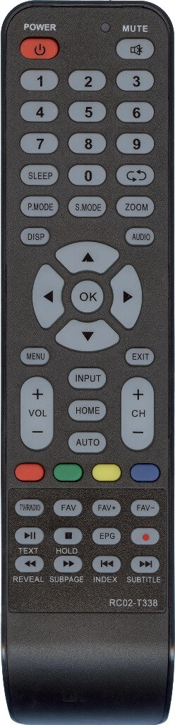 Пульт для телевизора SUPRA RC02-T338, LCD TV (STV-LC32LT0060F) DEXP (F32D7000C)