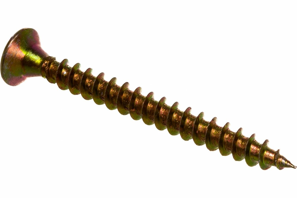 Качественный крепеж Шуруп 4.5x45 мм желтый цинк для крепления древесины 100 шт 0300485