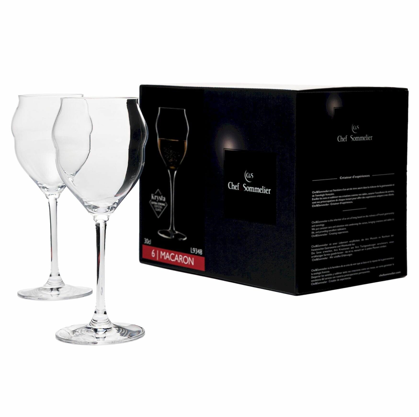 Набор бокалов Chef&Sommelier "Macaron", хрустальное стекло, 300мл, бесцветные, 6шт