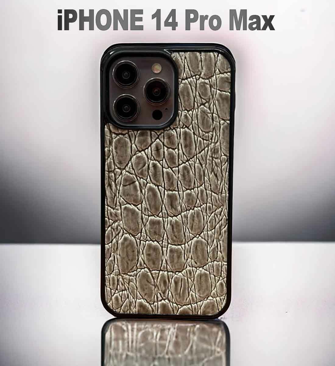 Чехол для IPhone 14 Pro Max из графитово-серой кожи