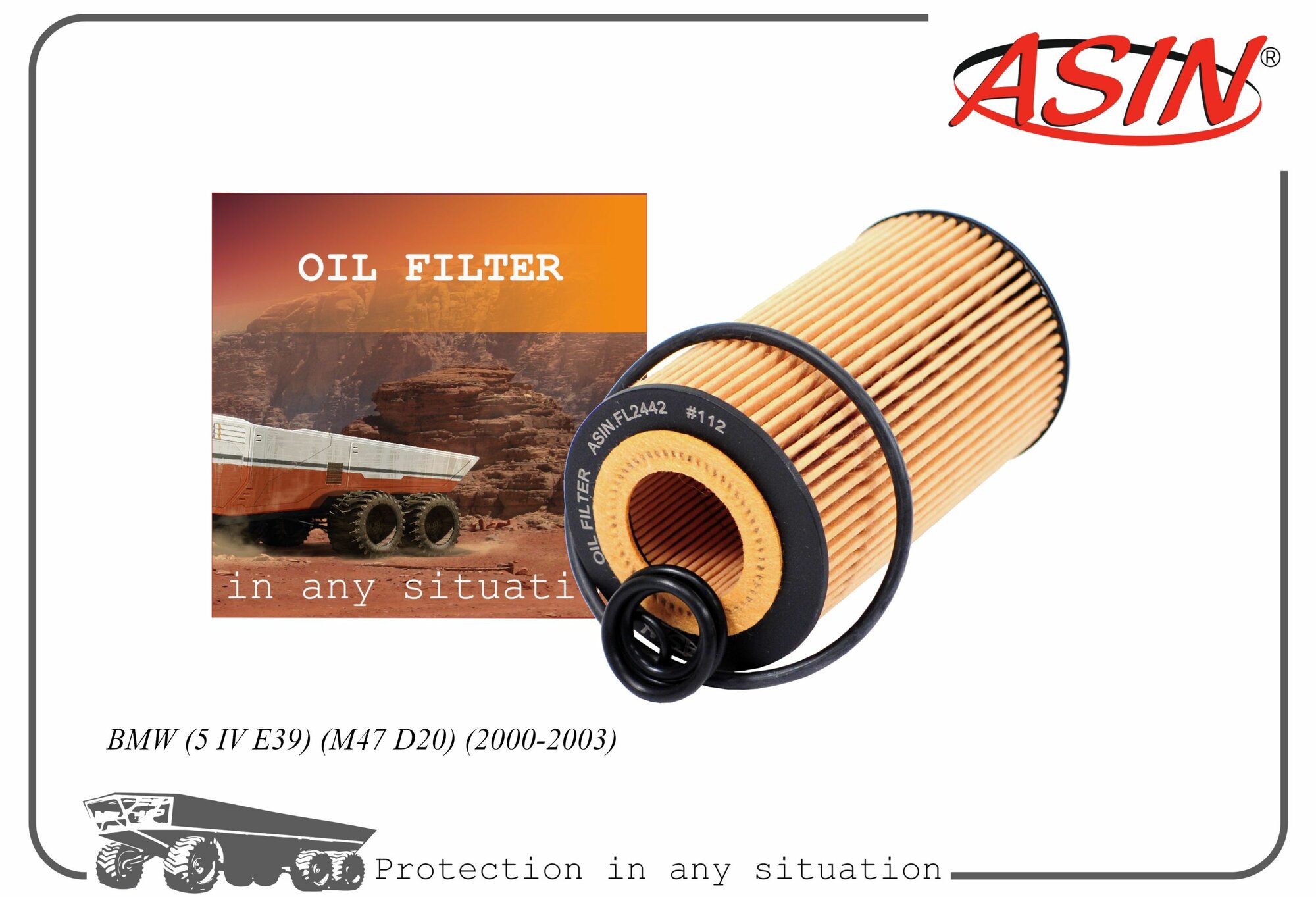 Фильтр масляный 11422247018 ASIN. FL2442 для BMW 5 IV E39 M47 D20 2000-2003
