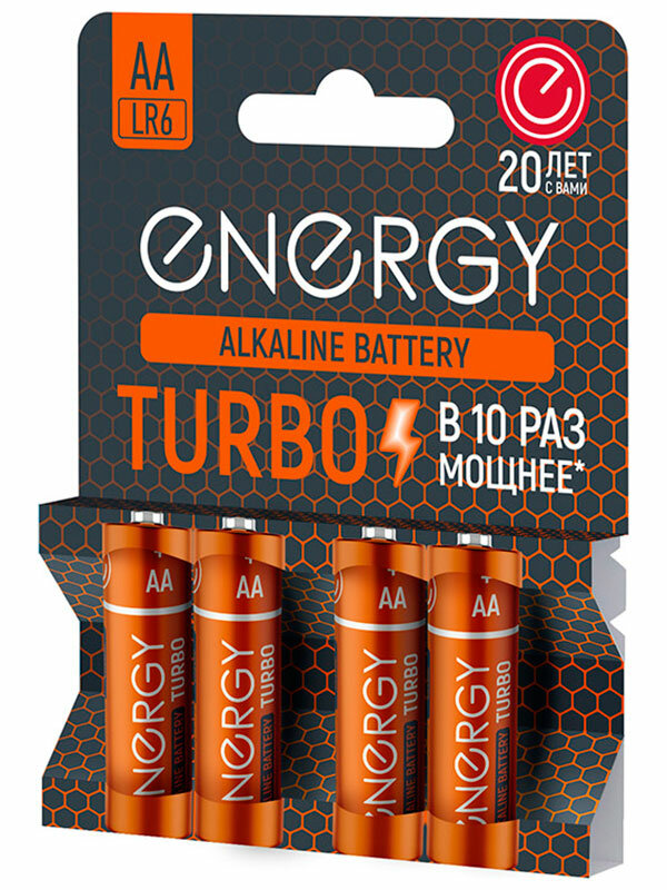 Батарейка алкалиновая Energy Turbo LR6/4B (AА) 107051