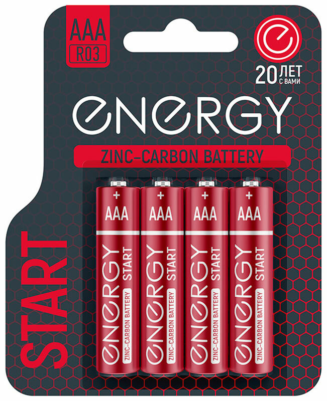 Батарейка солевая Energy Start R03/4B (AAА) 107039