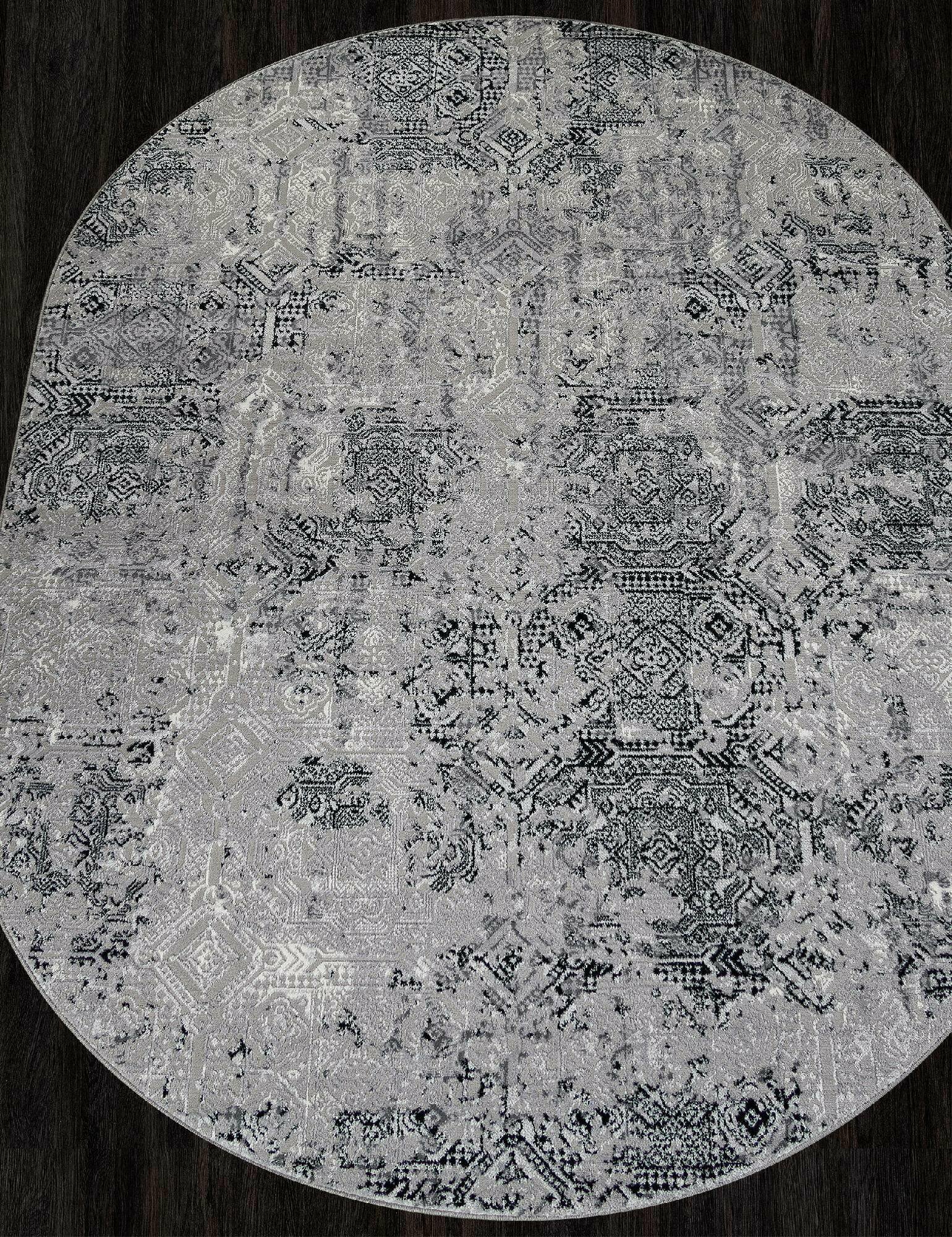 Ковер Овальный на пол в гостиную в спальню 200х400 см современный ворс 10 мм 319806 KoverVDom