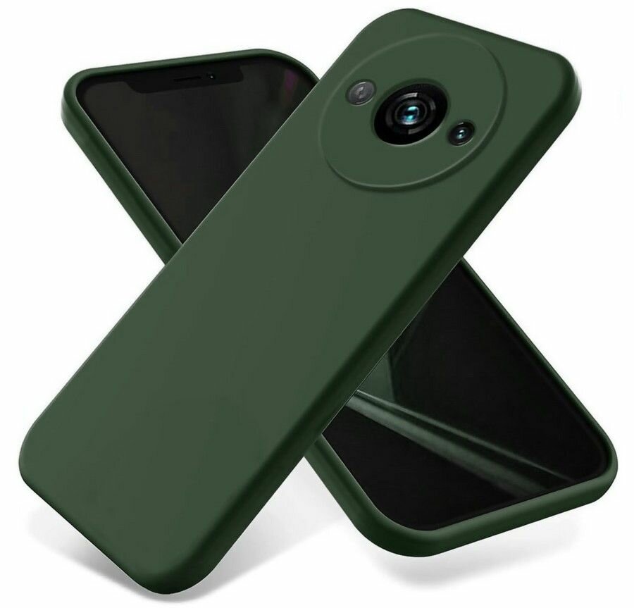 Силиконовая накладка Silky soft-touch для Xiaomi Redmi A3 зеленый