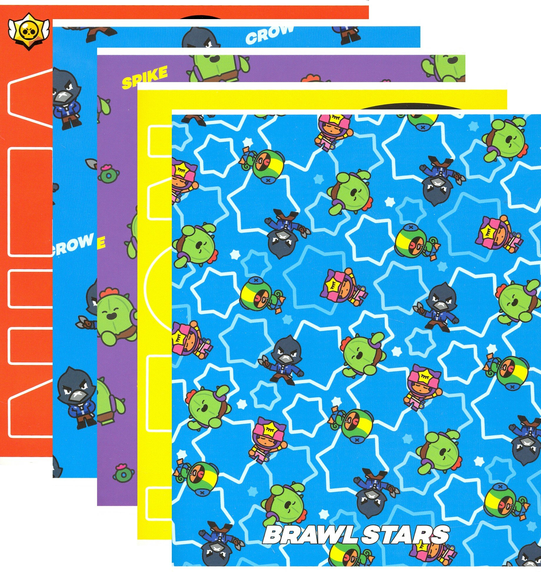 Тетрадь Brawl Stars, 24 листа, клетка, А5, комплект 5 штук