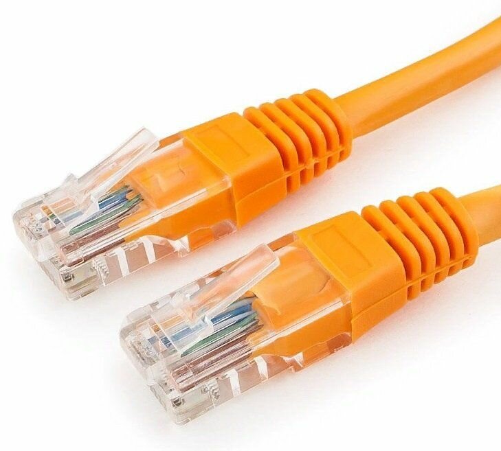 Патч-корд PP12-1M/O литой (molded), UTP, cat.5E, 1м, 4 пары, 26AWG, алюминий омедненный, 1 шт, о