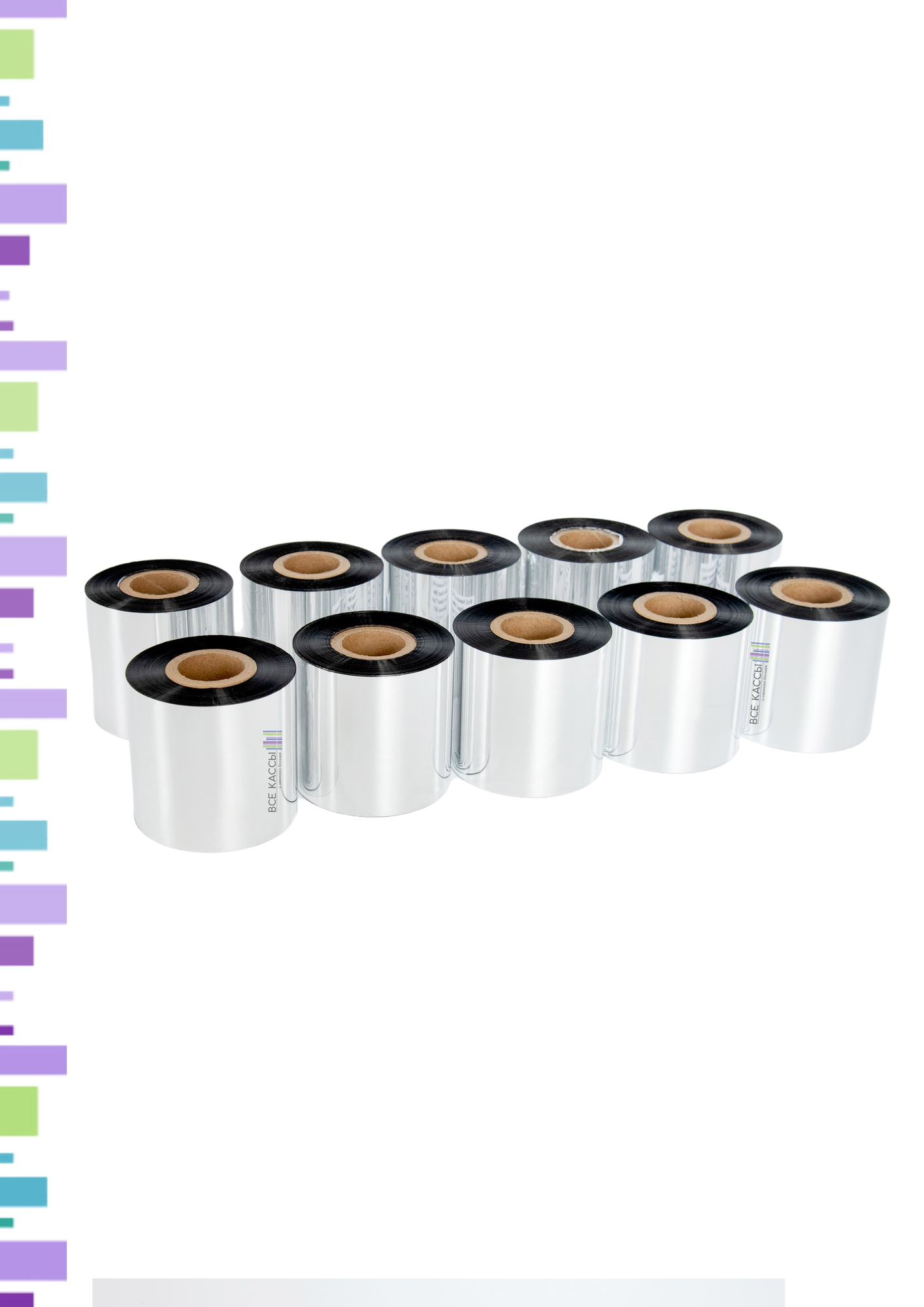 Термотрансферная красящая лента Риббон WAX OUT STANDART (Ролик) 60ммх300м (Втулка 60мм), 10 шт.