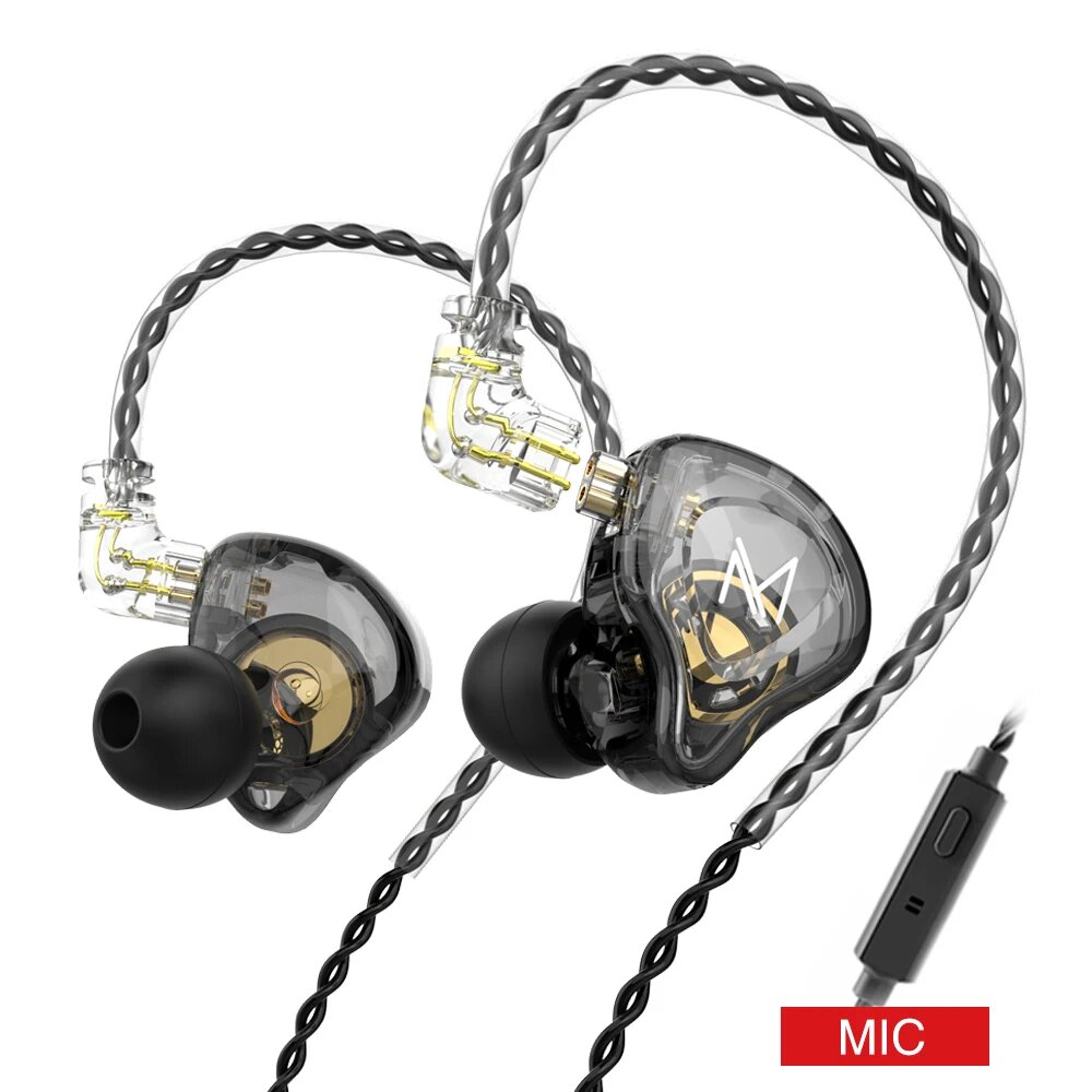 TRN MT1 Hi-Fi динамические внутриканальные наушники Black with mic 3.5