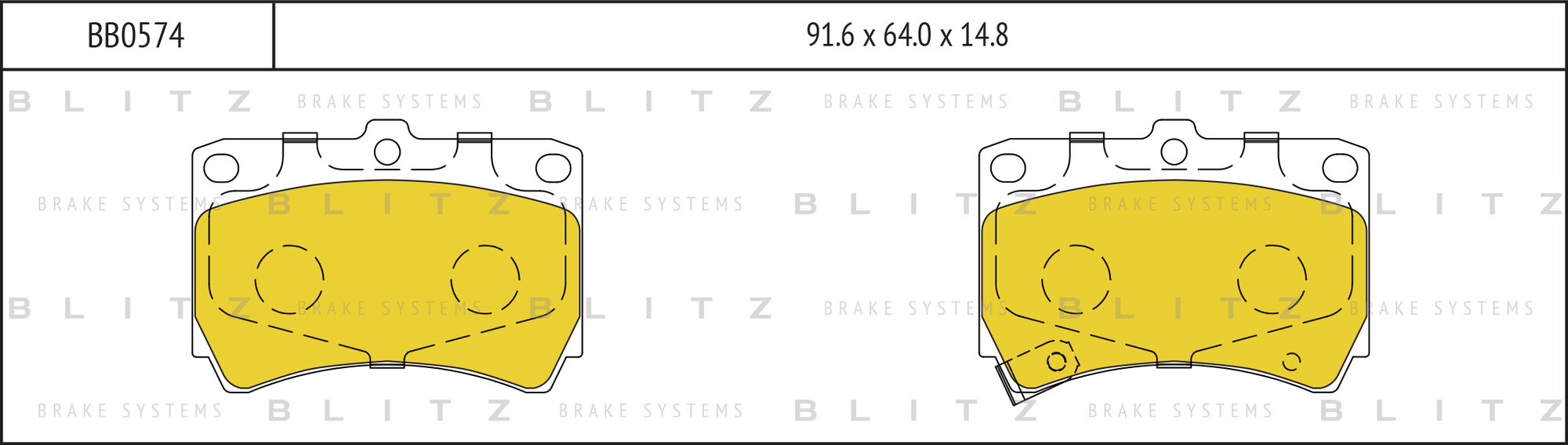 Колодки тормозные дисковые перед Blitz BB0574