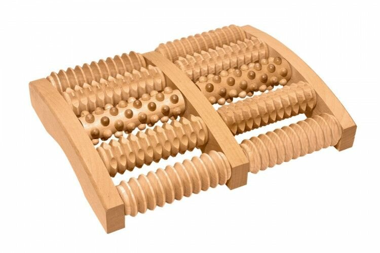 Массажер для ног большой зубчатый "Счеты", комбинированный, деревянный (две секции), 47х247х191 мм, (Тимбэ Продакшен), МА4218