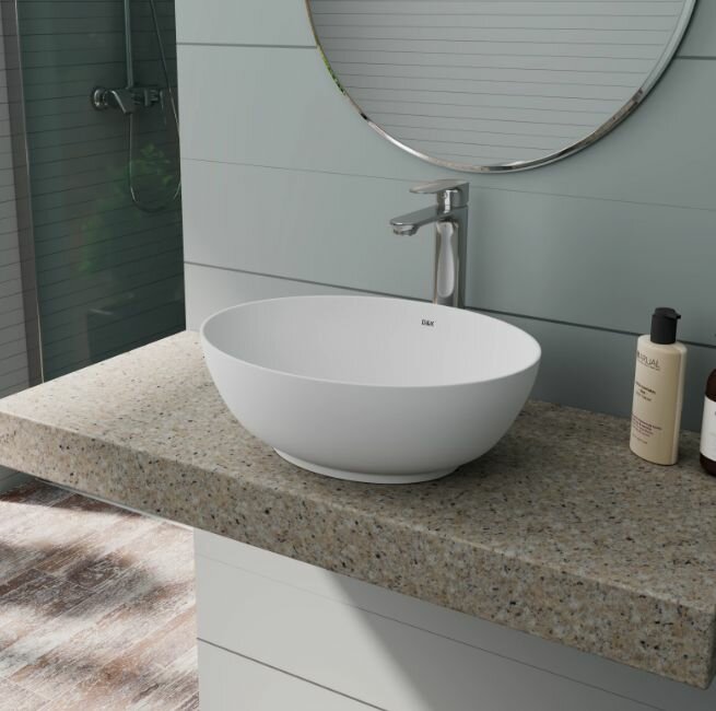 Накладная раковина, белая матовая D&K Matrix, 410*335*145 мм (DT1390708)