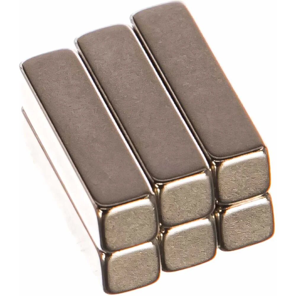 Неодимовый магнит прямоугольник 20х5х5 мм 6шт Forceberg 9-1272216-006, металлический, 20×5×5