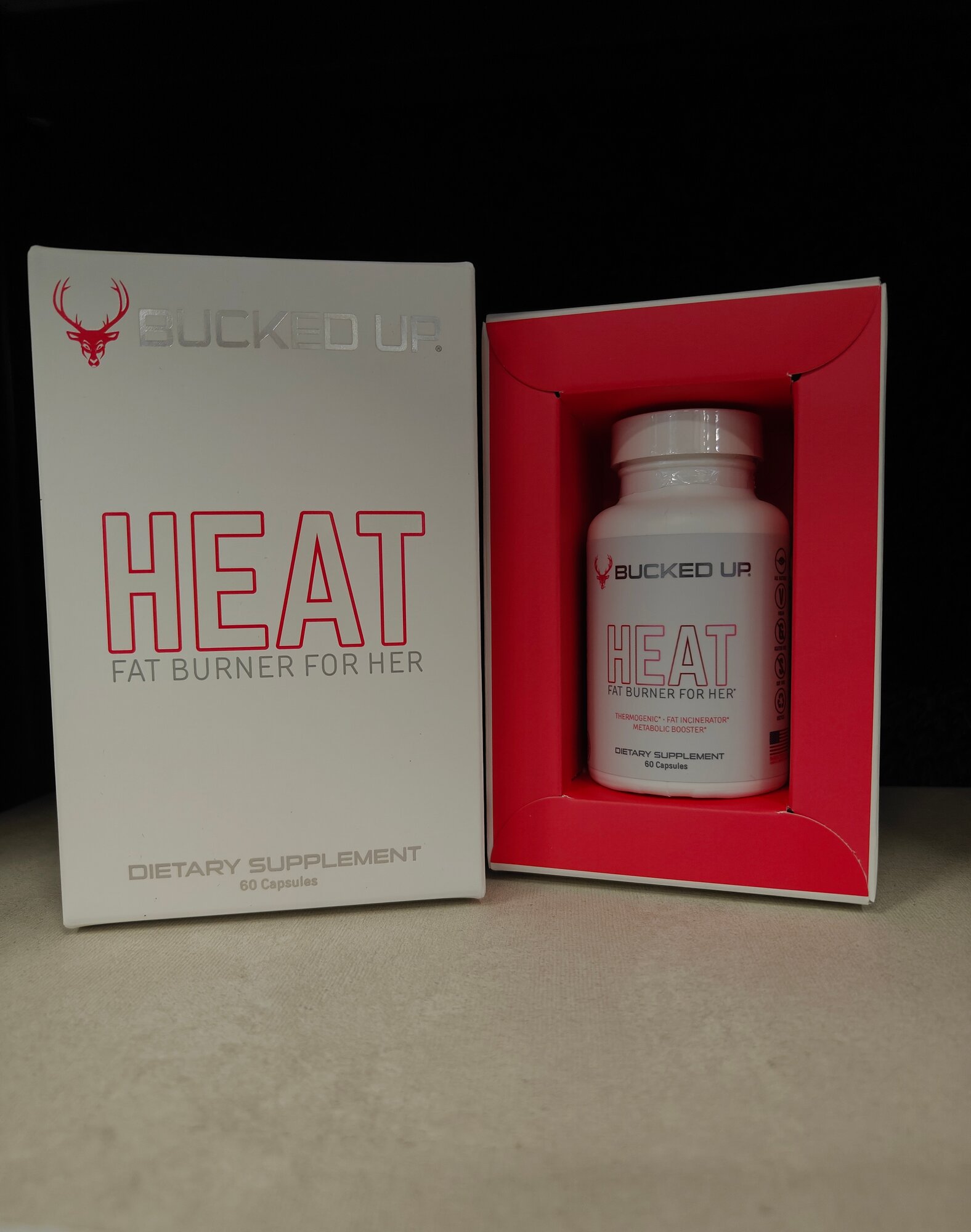 BUCKED UP, HEAT Fat Burner, PREMIUM жиросжигатель для нее, 60 капсул (30 порций)