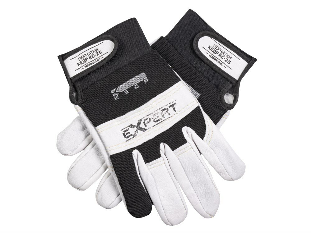 Кедр Перчатки сварочные кедр КС-25 EXPERT, ( XL) 5 шт XL черно-белый