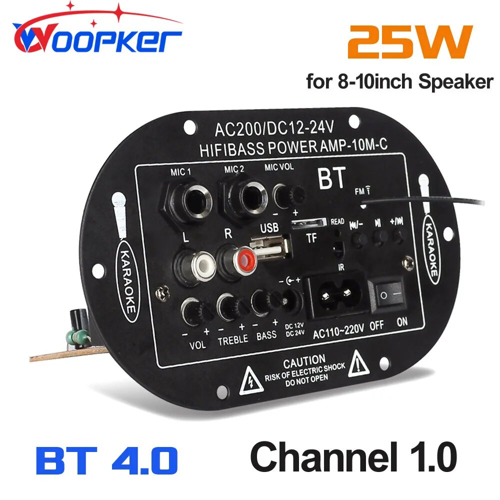 Woopker Bluetooth усилитель для динамика 8-10 дюймов, AU Plug