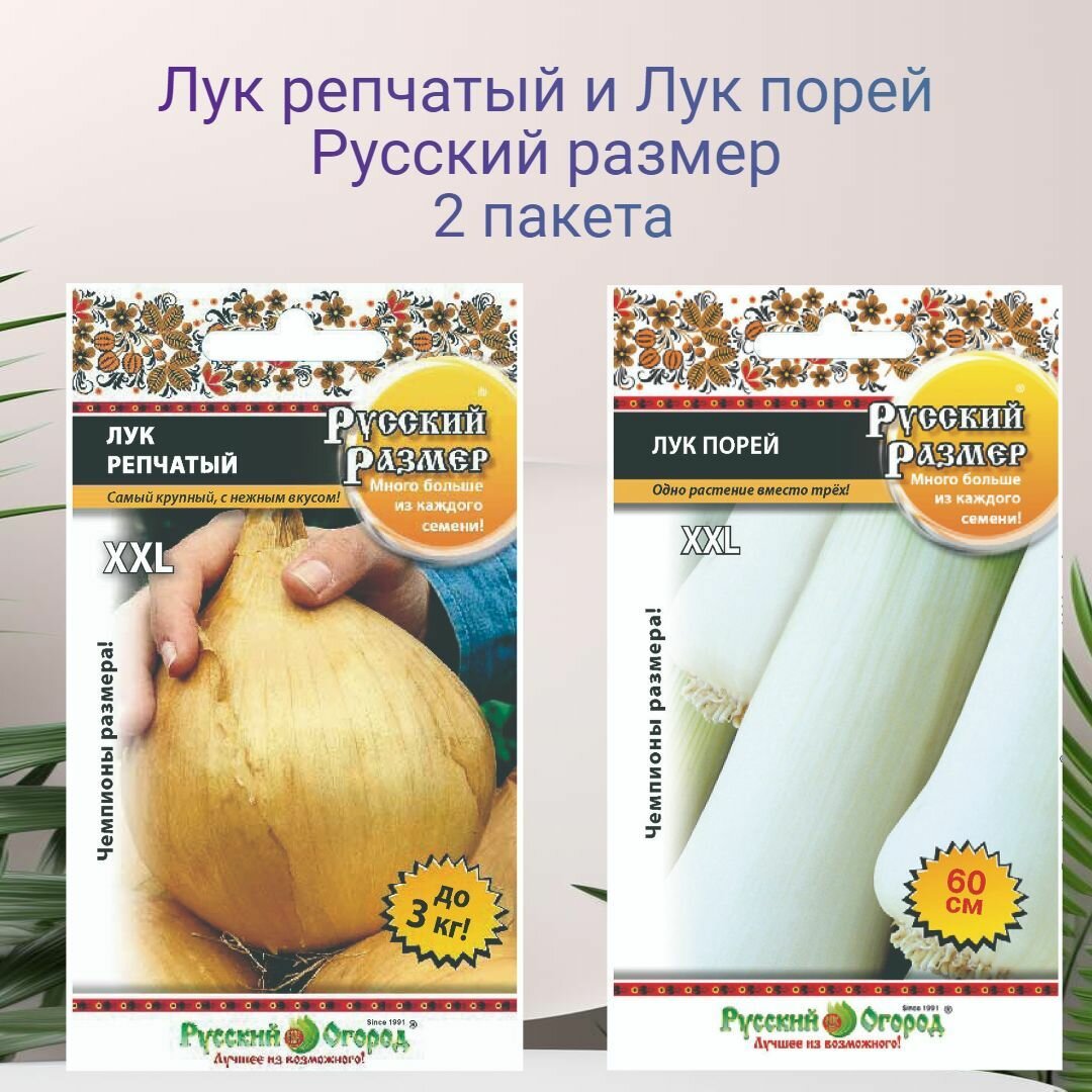 Лук репчатый и Лук порей Русский размер 2 пакета