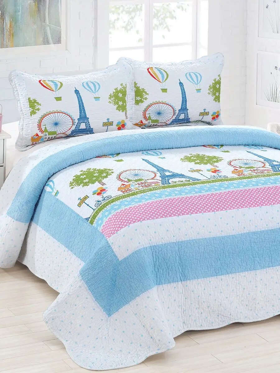 Покрывало 230х250 Patchwork наволочки 50х70 хлопок