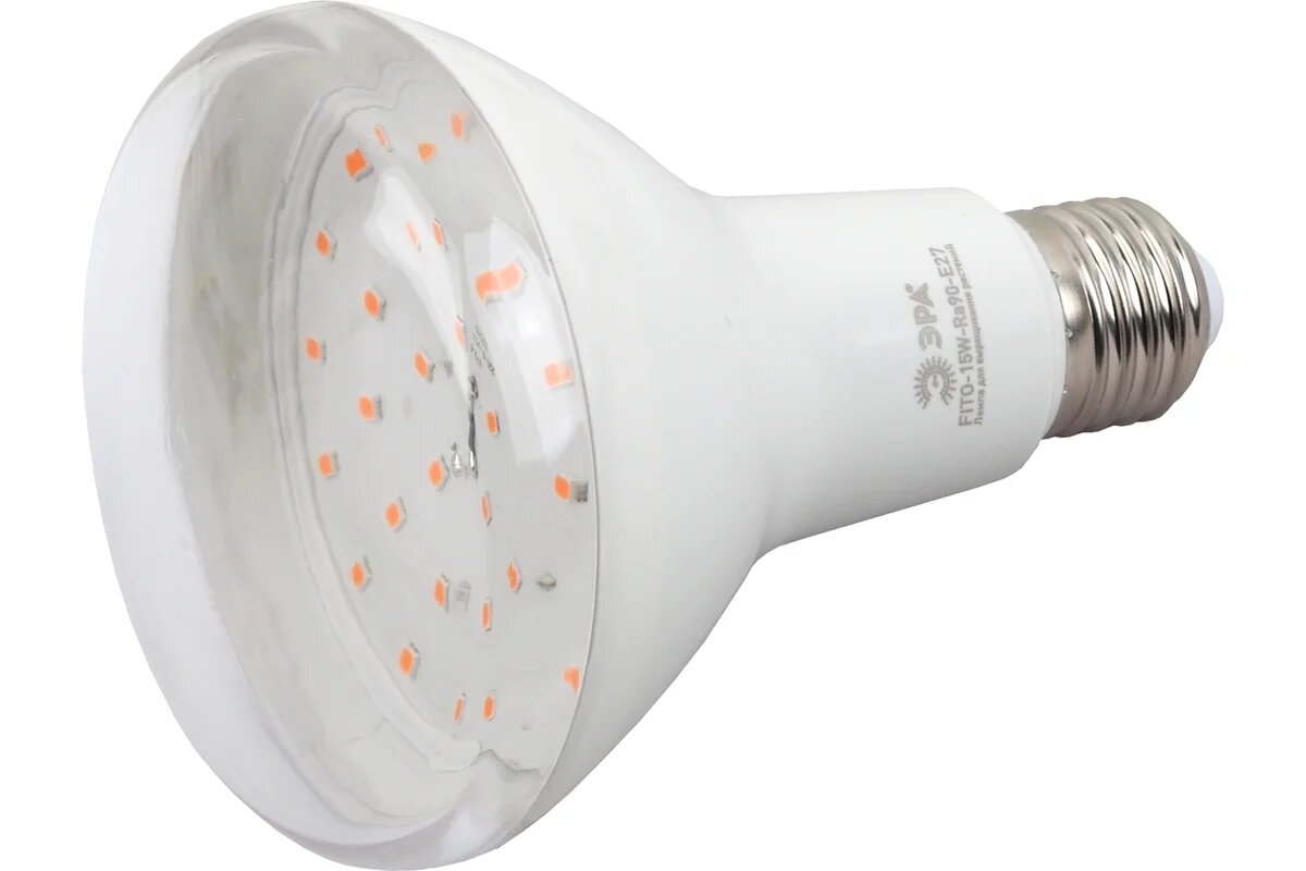 ЭРА лампа полного спектра FITO15WRa90E27 для растений, 400-700 нм полный диапазон
