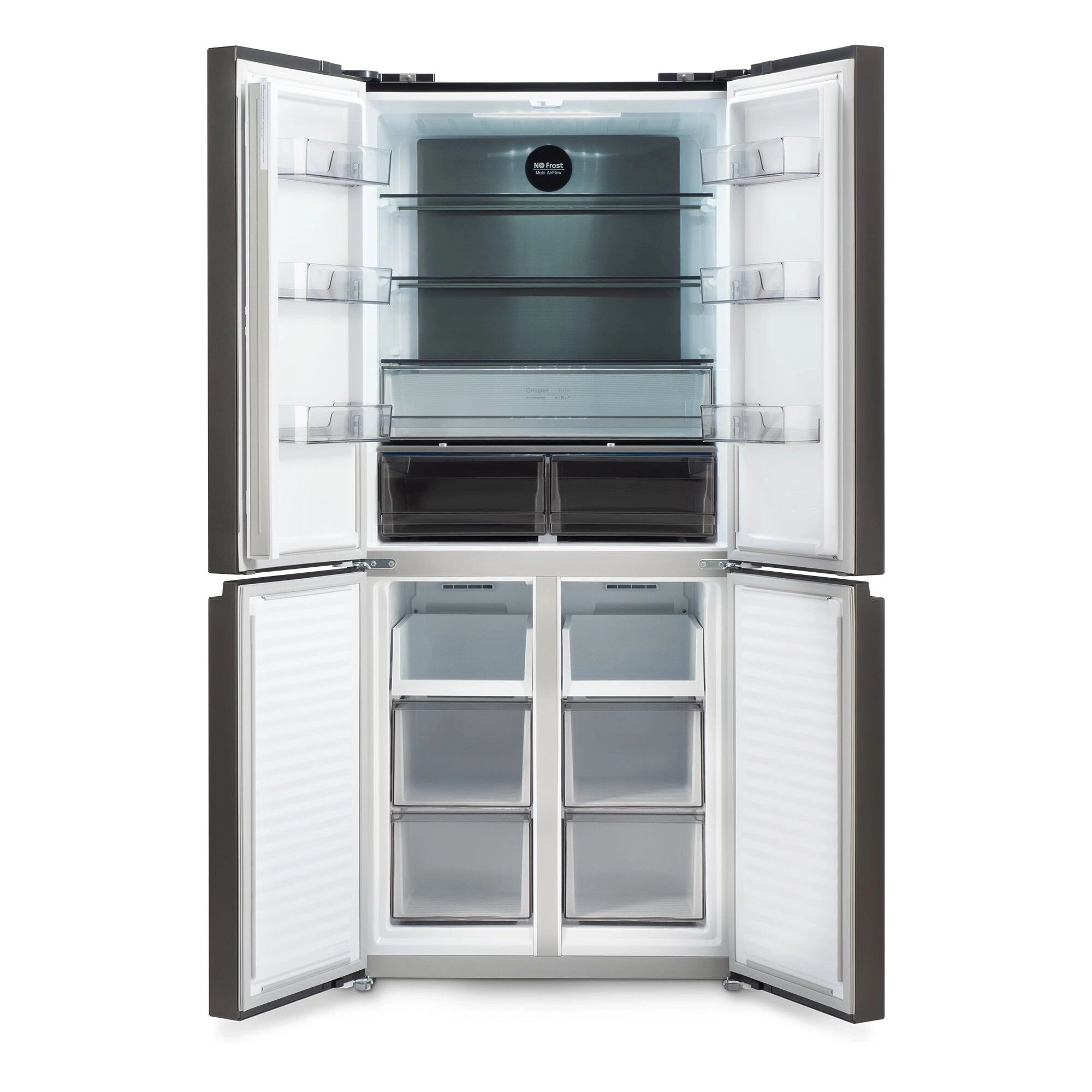 Холодильник трехкамерный Hyundai CM45043F черная сталь