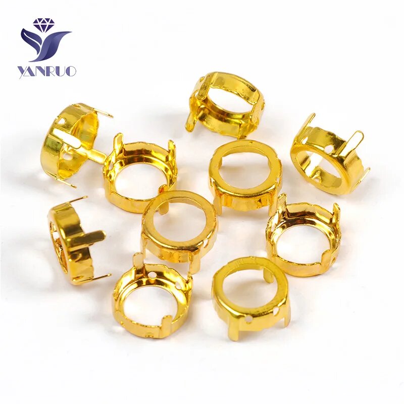 Установки для страз YANRUO, 8 мм, Gold Claw, 100 шт