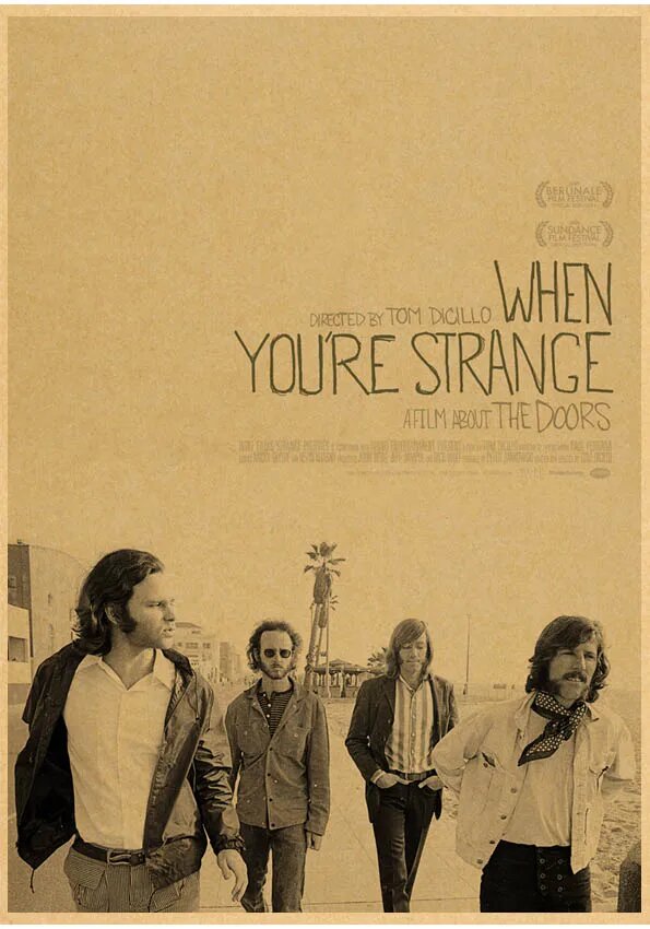 Плакат The Doors "When You're Strange", 42x30см, Белый