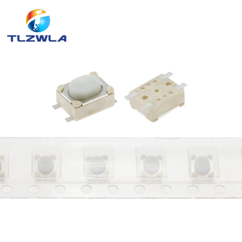 Тактовые переключатели белые TLZWLA, 100 шт, Reel Flat Foot