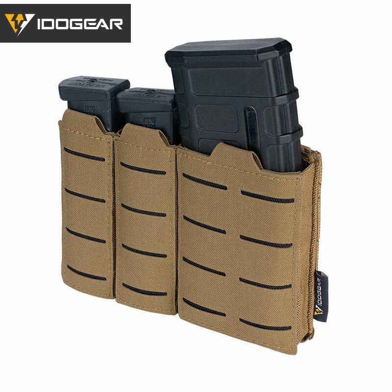 Подсумок IDOGEAR LSR Тактический тройной для магазина 9mm5.56 Molle лазерной резки 3586