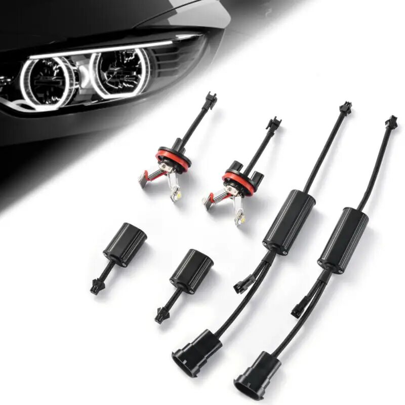 Для BMW E60, E61, E71, E70, LCI, E90, E91, X5, X6, Z4, E92, X1 светильник Светодиодные лампы «ангельские глазки» белого цвета, 2 шт, H8, 40 Вт, Автомобильные светодиодные лампы «ангельские глазки»