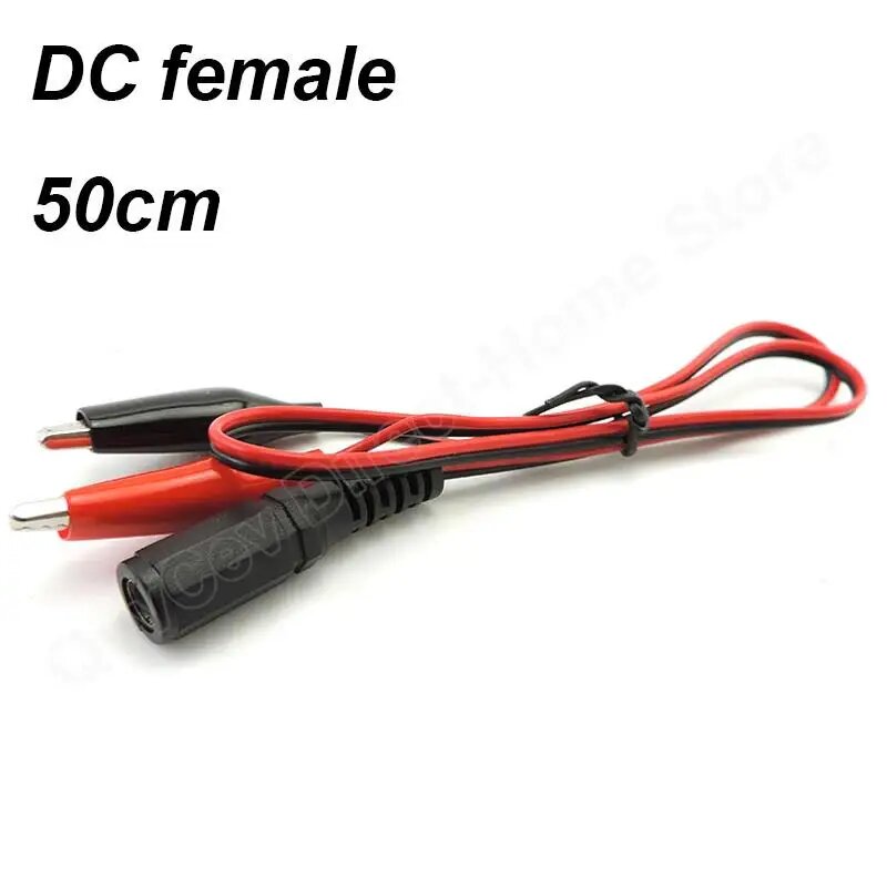 Провод с зажимами "крокодил", 5.5*2.1 мм, 2 шт 50cm female