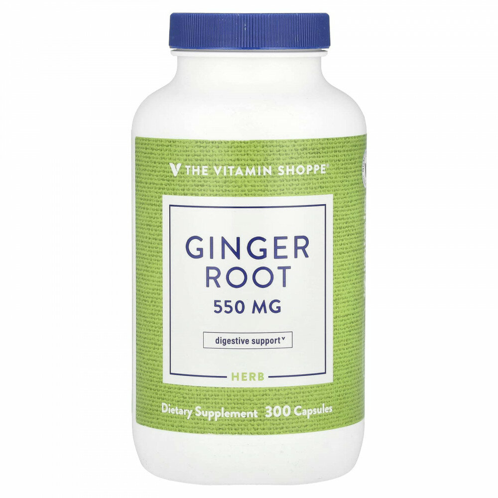 The Vitamin Shoppe, Корень имбиря, 550 мг, 300 капсул