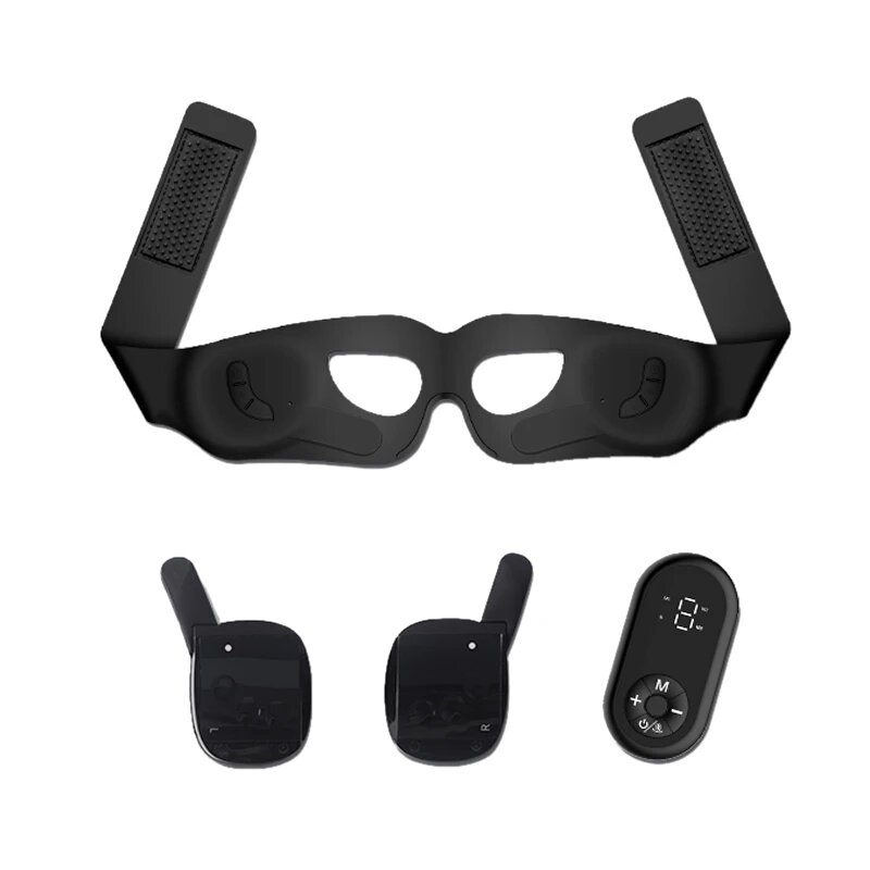 Электрический дистанционный массаж глаз Расслабление повязки для глаз EMS микроток RF Термический натяжка Уменьшение усталости глаз Уменьшение морщин мешки под глазами Черные круги глаз Красивый глазной протектор