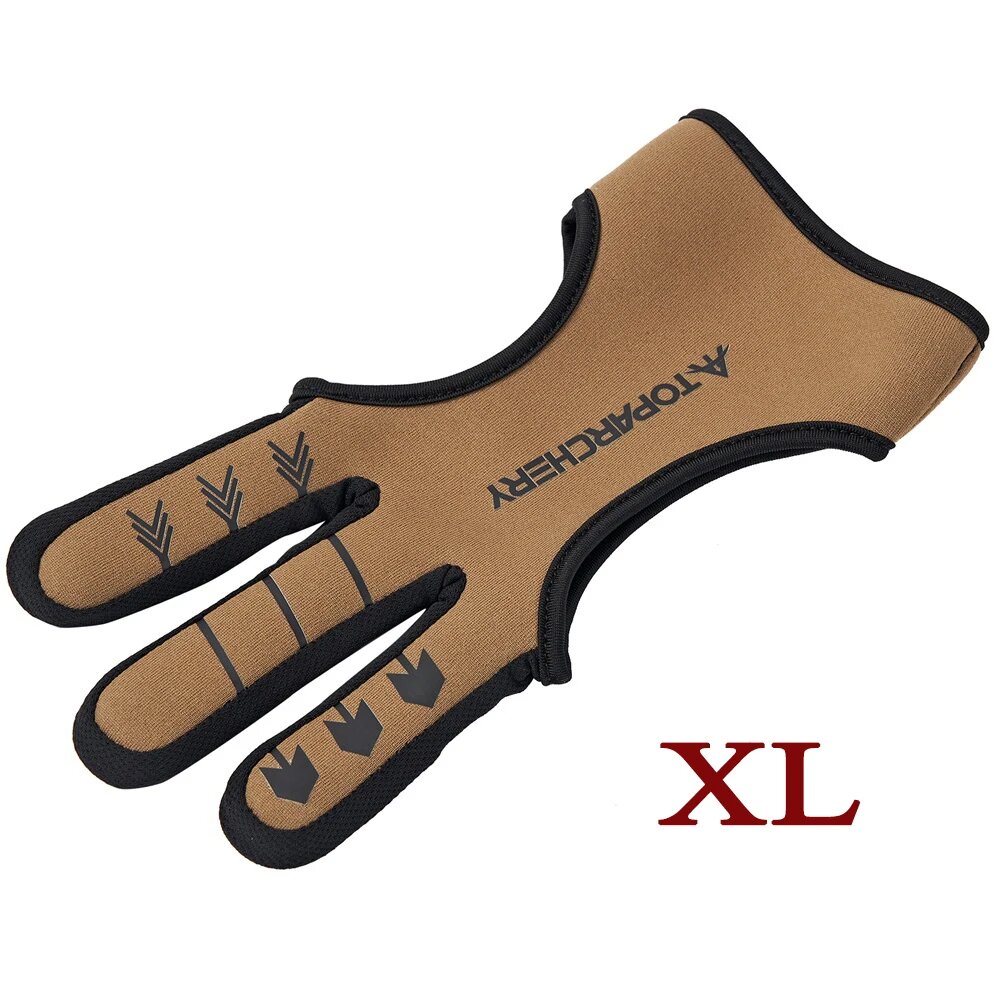 Неопреновые перчатки для стрельбы из лука 3 пальца Коричневый, XL Brown