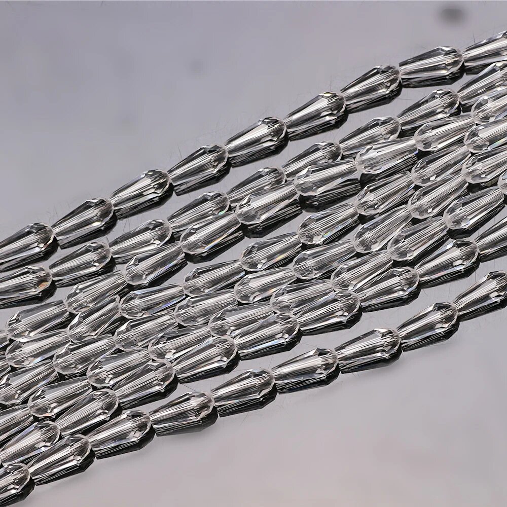 Бусины-капли из чешского стекла Kingshine 70 шт. 3x7mm, белый