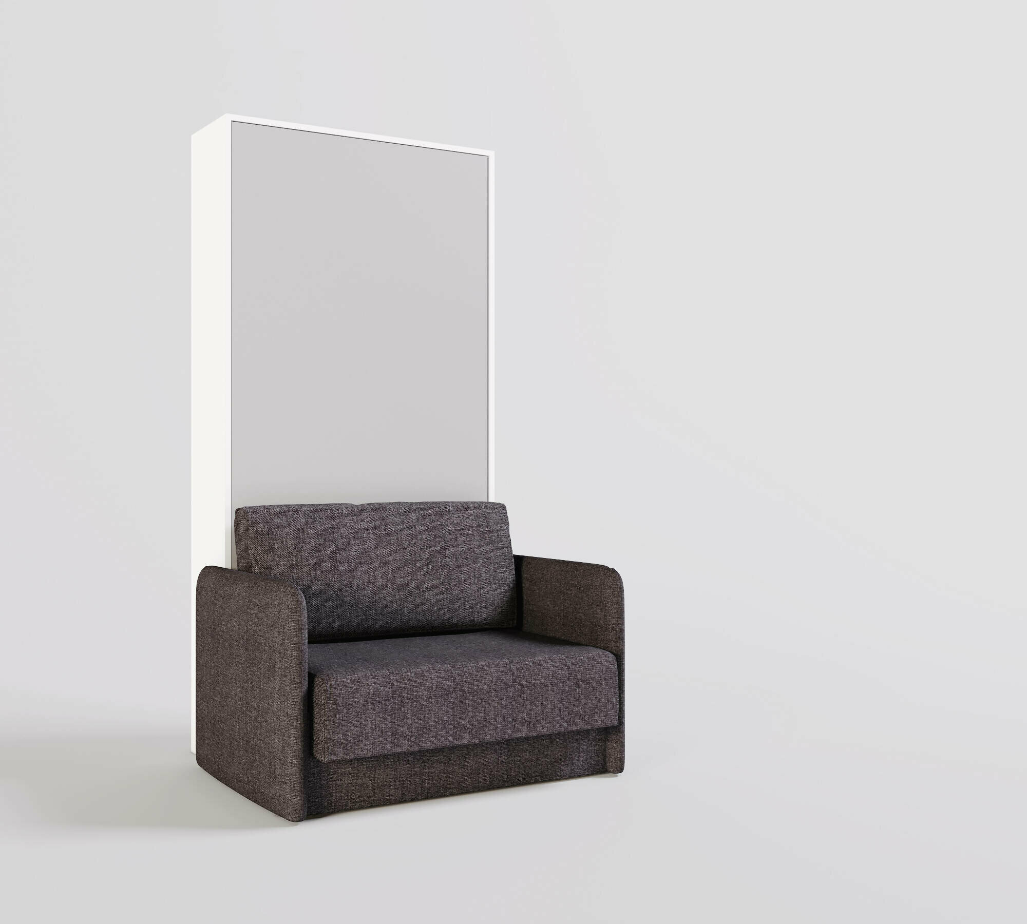 Шкаф кровать-трансформер с диваном Летто Пуф 900 с узкими подлокотниками и нижней планкой Лайт Тренд