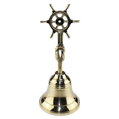 Колокольчик "Штурвал" из латуни, высота 20см