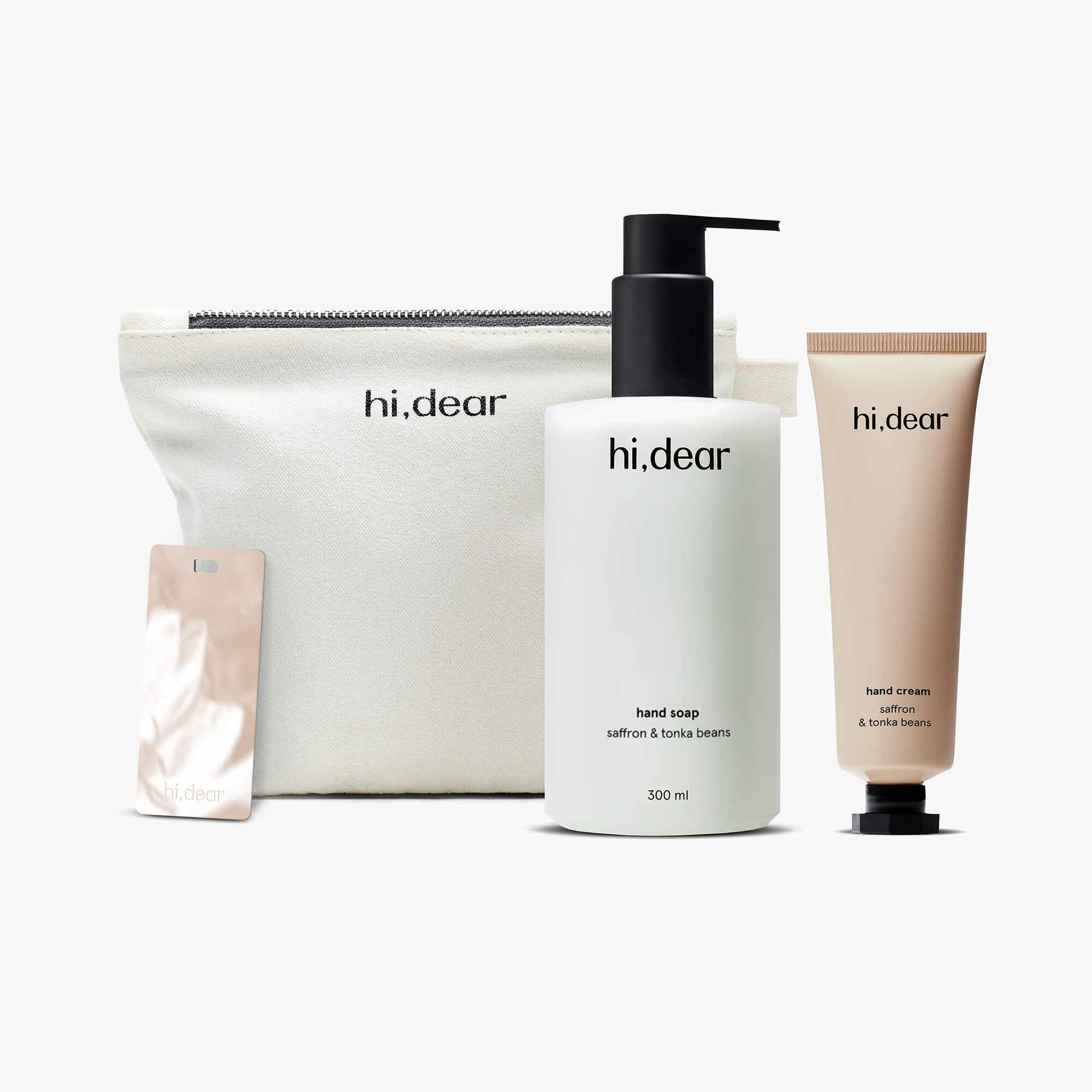 Подарочный набор: уход за руками hi, dear Шафран и бобы тонка 300 мл + 50 мл