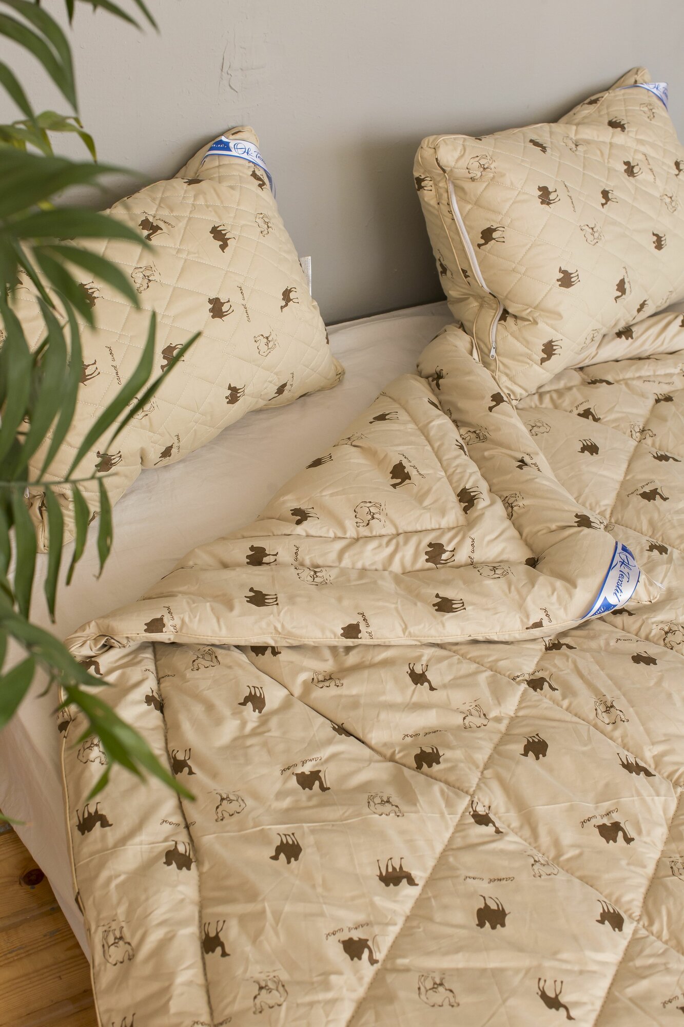 Одеяло ол-тексстиль 2,0 спальное 172х205 , Зимнее, с наполнителем Верблюжья шерсть