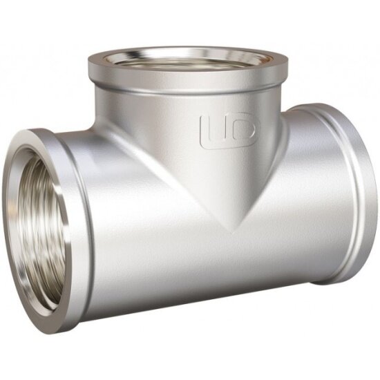 Тройник LD DN25 (1") ВР/ВР/ВР латунь никель