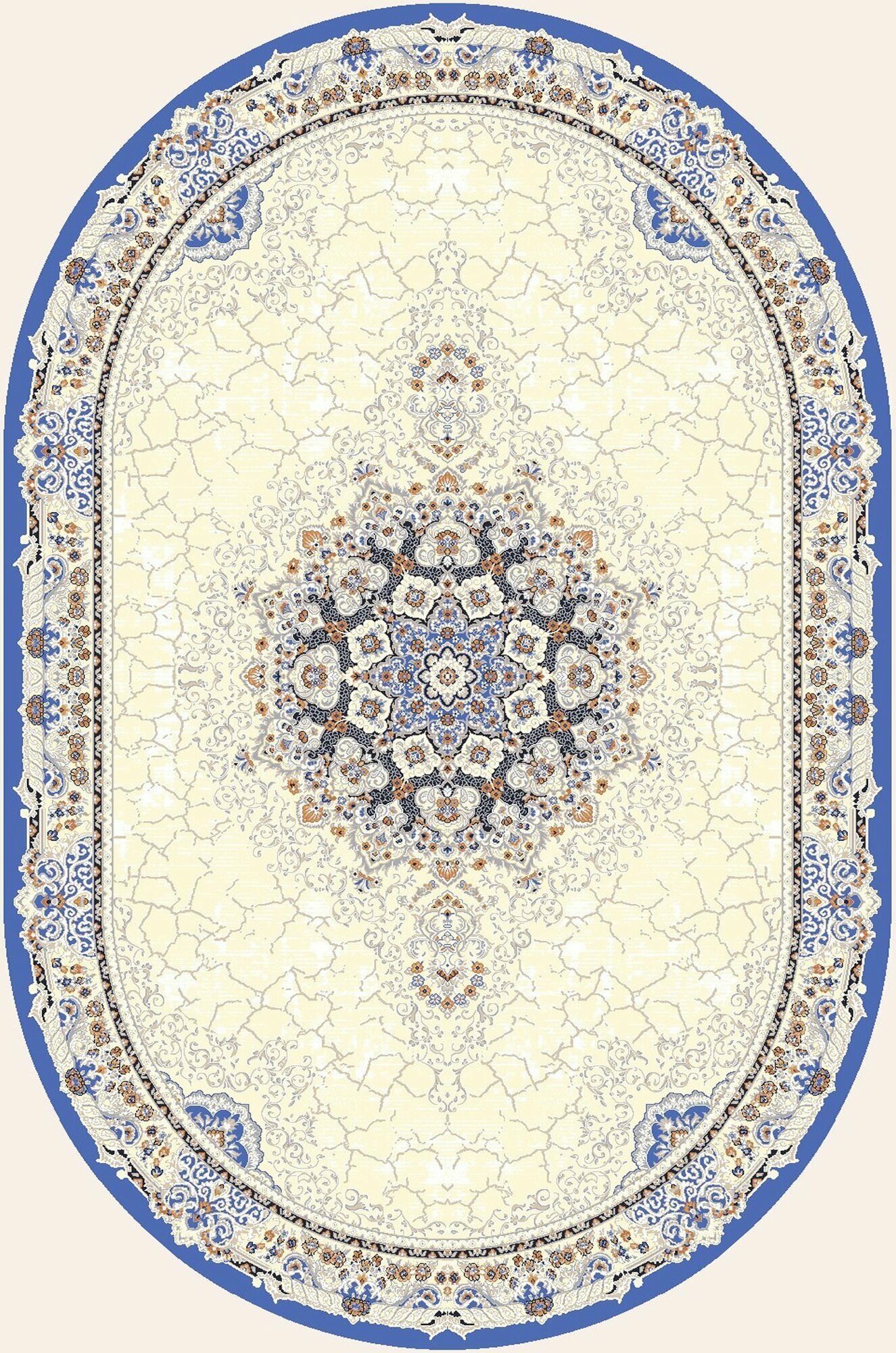 Elisa Ковер турецкий Amira Овал 4922A D. Blue-D. Blue 2x3м