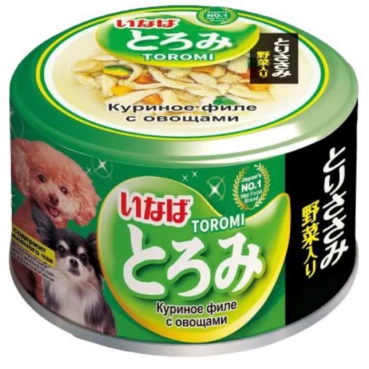 Влажный корм для собак Inaba Toromi Куриное филе с овощами в бульоне 80г*6шт